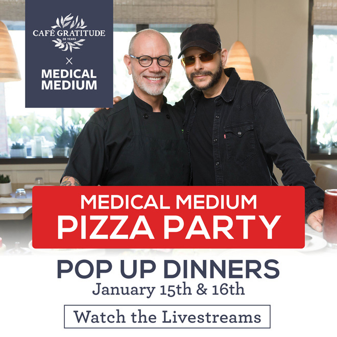 Cafe Gratitude and Medical Medium Pizzas, Cookies and Tea